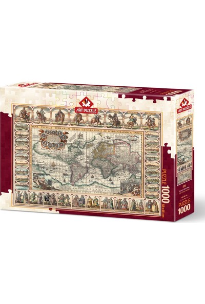 Art Puzzle Eski Dünya Haritası 1000 Parça Puzzle