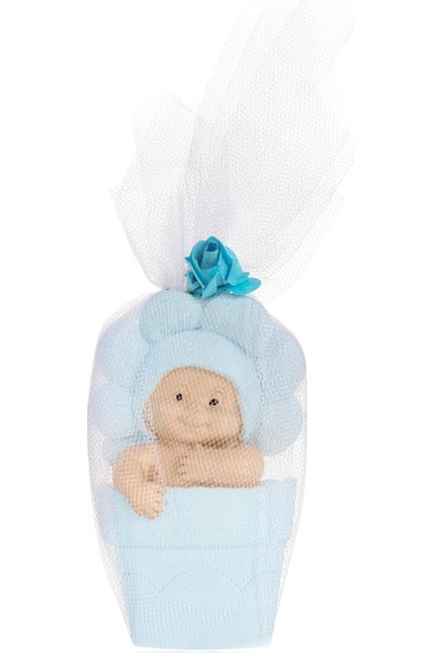 Hulmorya Tasarım Mavi Papatya Bebek 30 Adet Kokulu Taş Bebek Şekeri