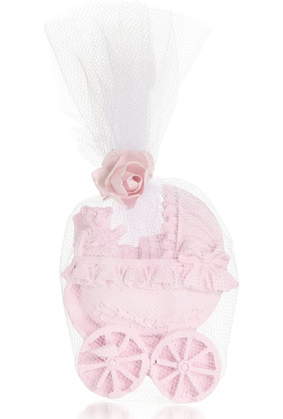 Hulmorya Tasarım Pembe Bebek Arabası 30 Adet Kokulu Taş Bebek Şekeri