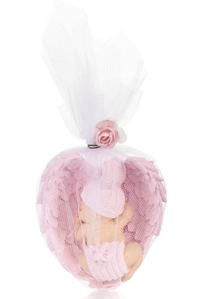 Hulmorya Tasarım Kanat İçinde Pembe Tavşan Bebek 30 Adet Kokulu Taş Bebek Şekeri