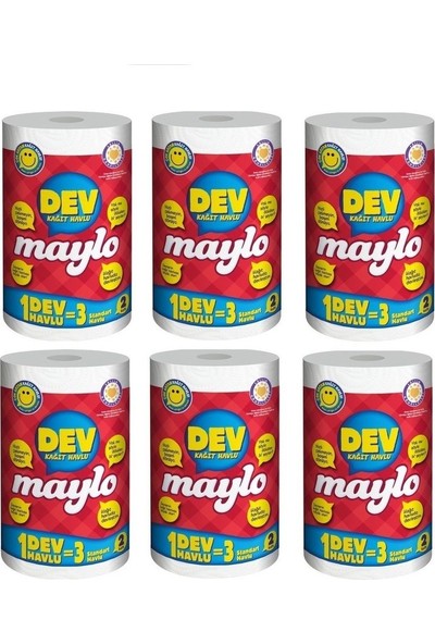 Maylo Çift Katlı Dev Kağıt Havlu 6 Adet Maylo Çift Katlı Dev Kağıt Havlu 6 Adet