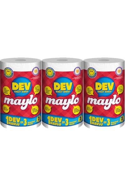Maylo Çift Katlı Dev Kağıt Havlu 3 Adet Maylo Çift Katlı Dev Kağıt Havlu 3 Adet