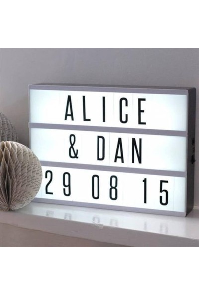 Deco A4 Işıklı Harfli Dekoratif LED Pano Lightbox USB Girişli Deco A4 Işıklı Harfli Dekoratif LED Pano Lightbox USB Girişli