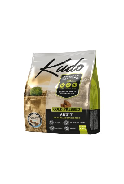 Kudo Orta ve Büyük Irk Yetişkin Tahılsız Mama 2,5 kg