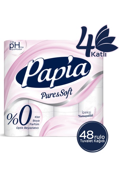 Papia Pure & Soft Tuvalet Kağıdı 48 Rulo