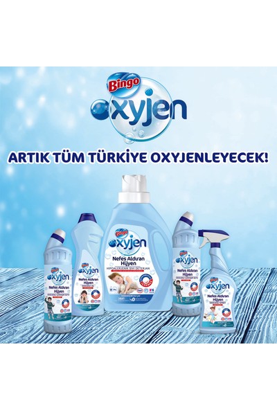 Bingo Oxyjen Hipoalerjenik Sıvı Temizlik Seti; Oxyjen Sıvı Deterjan, Çamaşır Suyu* 2, Sprey, Jel Bingo Oxyjen Hipoalerjenik Sıvı Temizlik Seti; Oxyjen Sıvı Deterjan, Çamaşır Suyu* 2, Sprey, Jel
