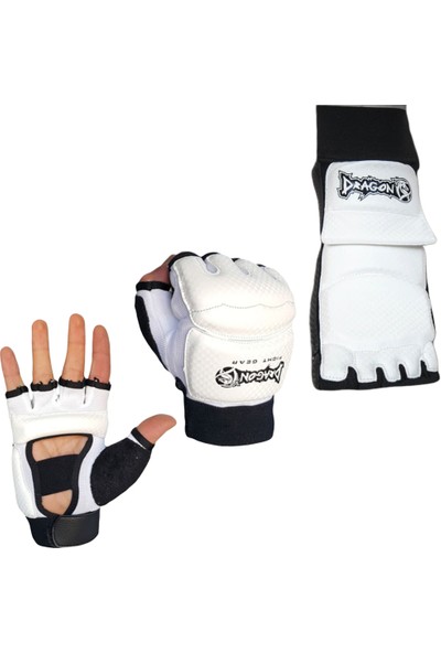 Dragon Taekwondo Eldiveni ve Ayak Koruyucu Seti Tekvando Set Xl Beden