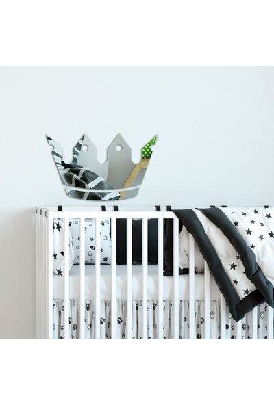 Dez Çocuk Odası Prenses Taçlı Dekoratif Duvar Aynası