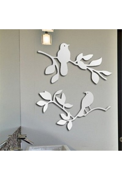 Dez Modern Ev Dekoru Kuş Desen 2 Parçalı Akrilik Ayna Dez Modern Ev Dekoru Kuş Desen 2 Parçalı Akrilik Ayna