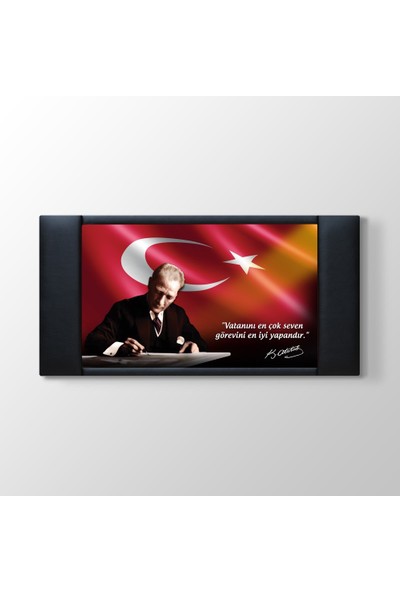 Tabloshop - Atatürk Makan Panosu - Vatanını En Çok Seven Görevini En Iyi Yapandır - 100X55CM