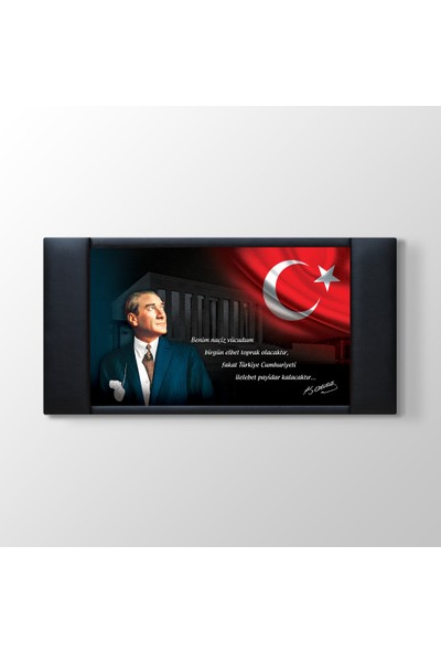Tabloshop - Atatürk Portresi ve Anıtkabir Makam Panosu Fonu Tablosu - 100X55CM Tabloshop - Atatürk Portresi ve Anıtkabir Makam Panosu Fonu Tablosu - 100X55CM