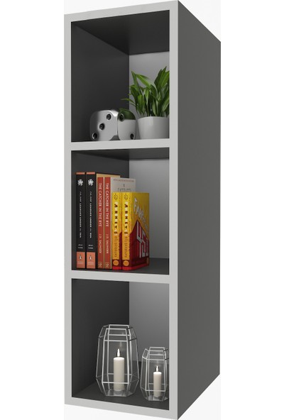 Kenzlife mutfak dolabı ıtır 090.030x30 gri 2 raflı kapaksız