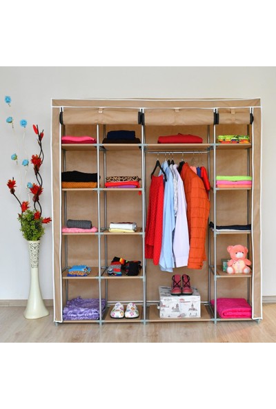 Prado Easy Xtra Çift Yandan Raflı Çelik Profilli Bez Dolap Bej Prado Easy Xtra Çift Yandan Raflı Çelik Profilli Bez Dolap Bej