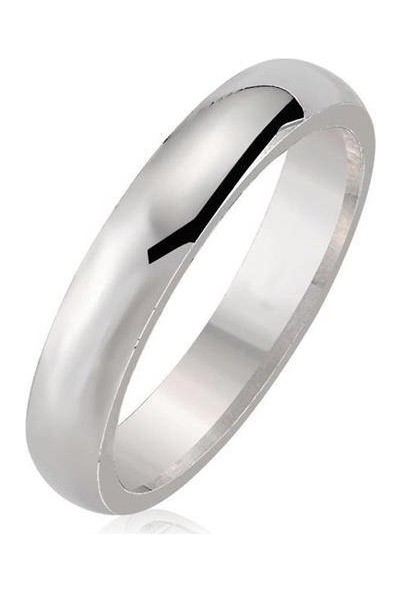 Takı Dükkanı 4 mm Bombeli Gümüş Alyans Ince Söz Nişan Yüzüğü wr22-1