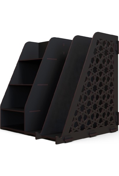 Kuk Design Ottoman Evrak Rafı Masaüstü Düzenleyici Organizer Siyah