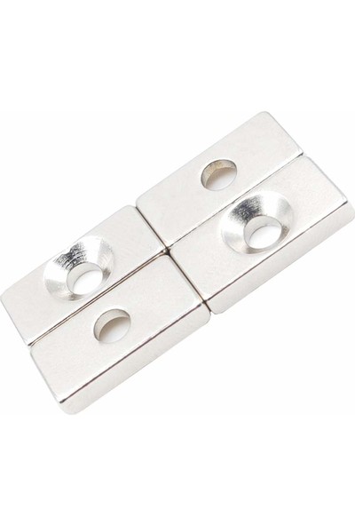 Dünya Magnet Neodyum Mıknatıs Köşeli Havşa Delikli 20 x 10 mm / 4 x 5 mm 4'lü Dünya Magnet Neodyum Mıknatıs Köşeli Havşa Delikli 20 x 10 mm / 4 x 5 mm 4'lü