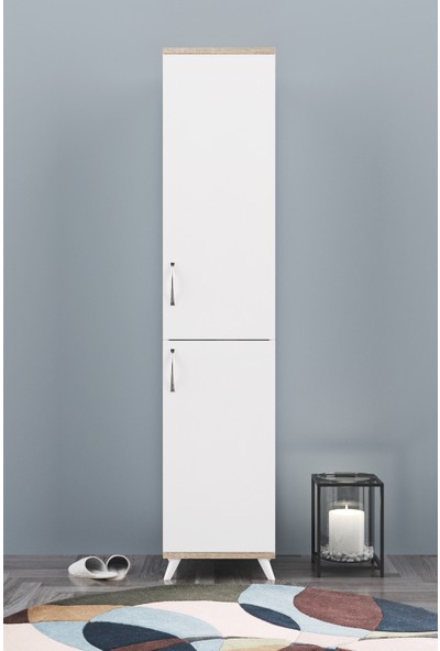 AE-2025 Cemre Çok Amaçlı Banyo Dolabı & Mutfak Dolabı Beyaz 2 Kapaklı 5 Raflı AE-2025 Cemre Çok Amaçlı Banyo Dolabı & Mutfak Dolabı Beyaz 2 Kapaklı 5 Raflı