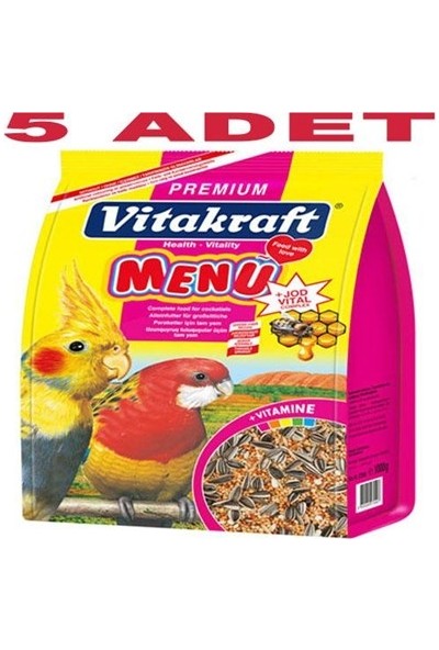 Vitakraft Menü Premium Paraket Yemi 1000 gr 5 Li Vitakraft Menü Premium Paraket Yemi 1000 gr 5 Li