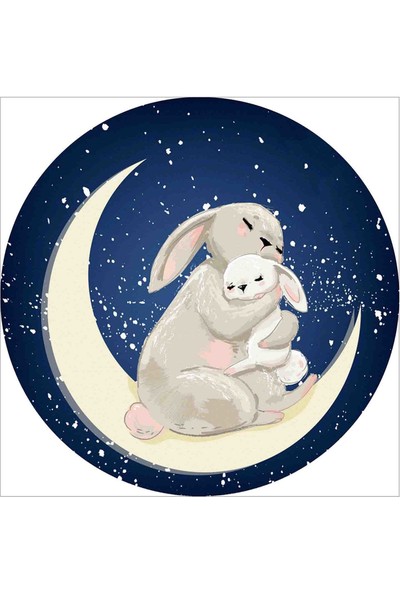 Soley Lateks Süngerli Daire Çocuk Odası Halısı 90 x 90 cm