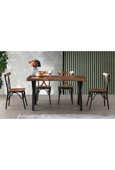 Cadde Yıldız Tarçın Yemek Masası Takımı