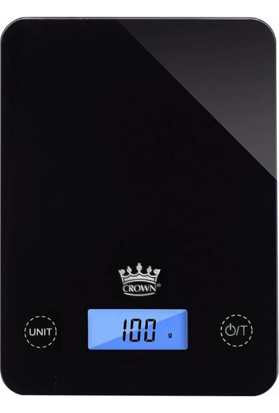 Crown Dijital Siyah Cam Mutfak Terazisi 5 kg