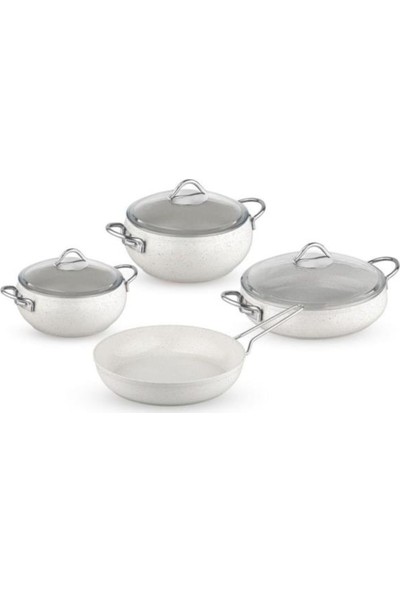 Taç Luna 7 Parça Döküm Granit Tencere Seti Beyaz TAÇ-3495 Taç Luna 7 Parça Döküm Granit Tencere Seti Beyaz TAÇ-3495