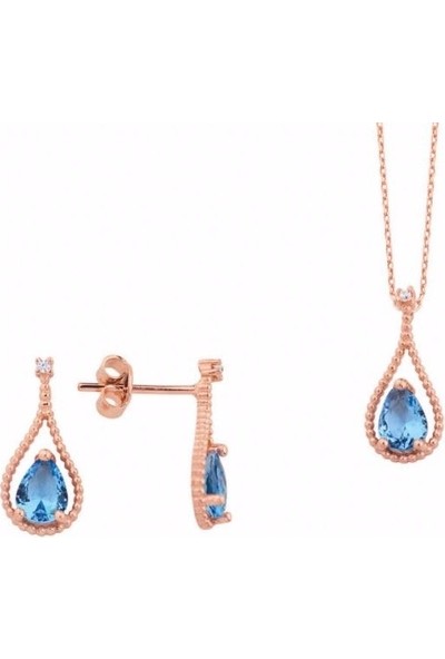 Magümüş Minik Su Damlası Aquamarine Gümüş Kolye Küpe Set Takım Magümüş Minik Su Damlası Aquamarine Gümüş Kolye Küpe Set Takım