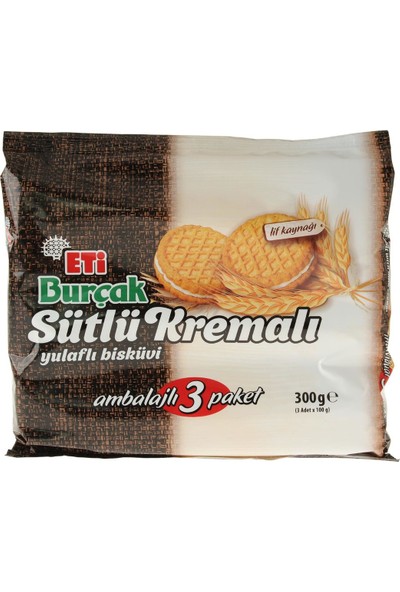 Eti Burçak Sütlü Kremalı 100 gr x 3 (Toplam 3 Paket)