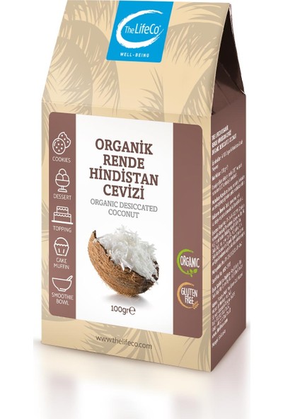 The LifeCo Organik Rende Hindistan Cevizi 100 gr