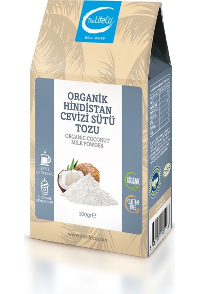 The LifeCo Organik Hindistan Cevizi Sütü Tozu 100 gr