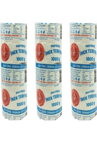 Atatürk Orman Çiftliği Tereyağ 1 kg x 3 Adet