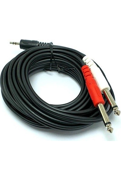 Electroon 3.5 mm Stereo 2 x 6.3 mm Mono Jaklı Kablo 5 mt Electroon 3.5 mm Stereo 2 x 6.3 mm Mono Jaklı Kablo 5 mt