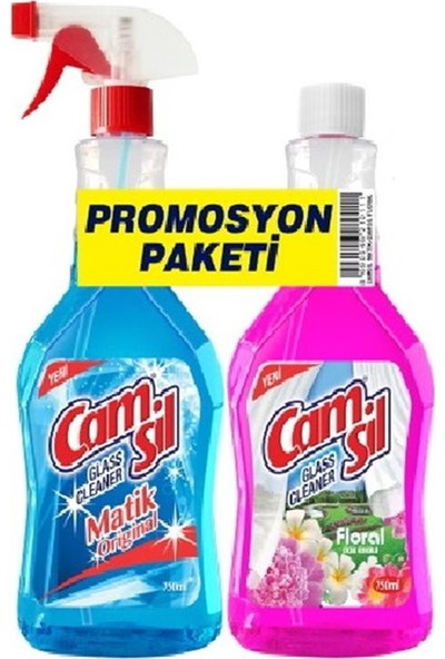 Camsil Mavi 750 ml Matik + 750 ml Floral Pembe Matik