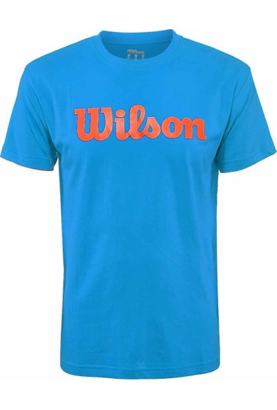 Wilson M Script Logo Cotton Mavi Erkek Tenis T-Shirt Wilson M Script Logo Cotton Mavi Erkek Tenis T-Shirt