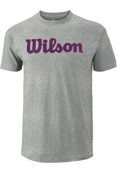 Wilson Script Cotton Tee Gri Erkek T-Shirt WRA747801