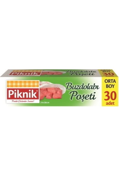 Piknik Gıda Ambalaj Buzdolabı Poşeti Orta Boy 30'lu