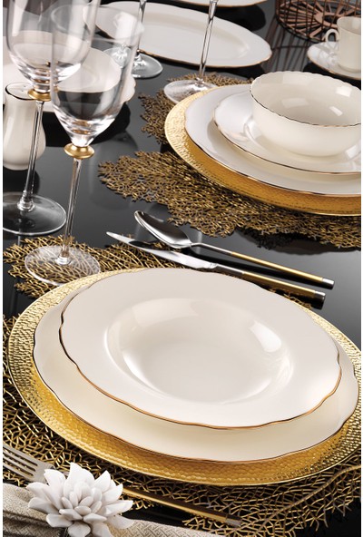 Kütahya Porselen Bone Olympos 54 Parça Yemek Takımı