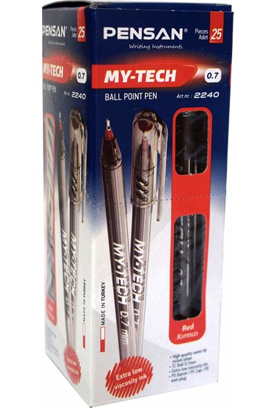 PENSAN TÜKENMEZ MY-TECH 0.7 KIRMIZI 25 Lİ 2240 PENSAN TÜKENMEZ MY-TECH 0.7 KIRMIZI 25 Lİ 2240
