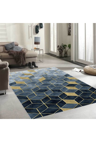 Homefesto Özel Tasarım Dekoratif Kaymaz Taban Yıkanabilir Trend Halı 80 x 120 cm
