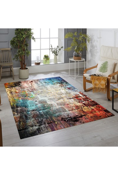 Homefesto Dekoratif Özel Tasarım Kaymaz Taban Yıkanabilir Halı 80 x 50 cm