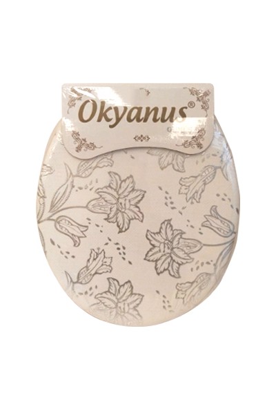 Harlem Gümüş Kaplama Desenli Klozet Kapağı Yumuşak Süngerli