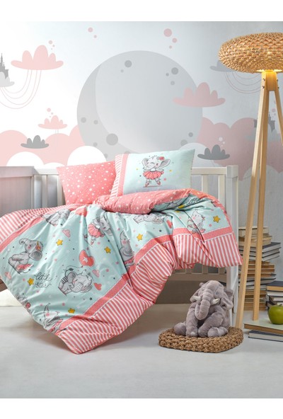 Cotton Box Bebek Nevresim Takımı Elephant Pembe