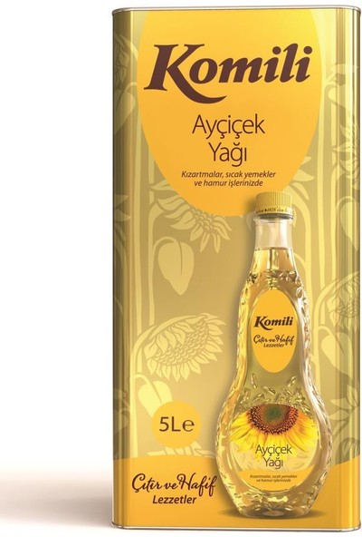 Komili Ayçiçek Yağı 5 lt Teneke Komili Ayçiçek Yağı 5 lt Teneke
