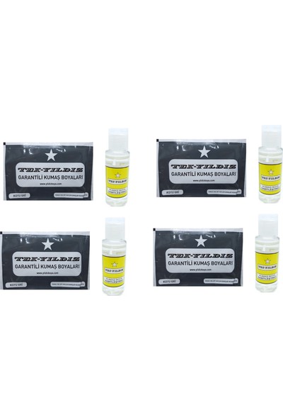 Tek Yıldız Kumaş Boyası ve Sabitleyici Seti 4'lü Koyu Gri