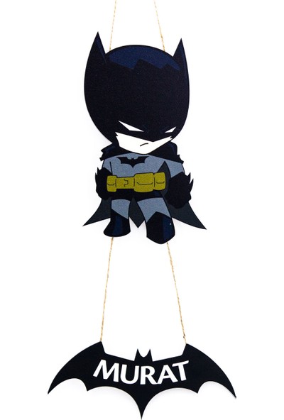Meşgalem Isme Özel Bebek Odası Ahşap Kapı Süsü - Batman Temalı Meşgalem Isme Özel Bebek Odası Ahşap Kapı Süsü - Batman Temalı