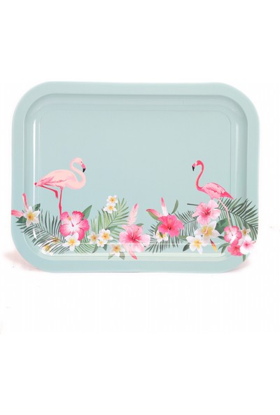 Evle Flamingo Desenli 233x307 mm Dikdörtgen Metal Dekoratif Sunum Tepsisi - Çok Renkli Evle Flamingo Desenli 233x307 mm Dikdörtgen Metal Dekoratif Sunum Tepsisi - Çok Renkli