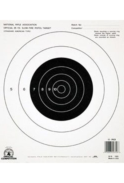 Champion Yirmi Beş M Yavaş Atış Resmi Nra Tabanca Hedef KAĞIDI-100'LÜK Champion Yirmi Beş M Yavaş Atış Resmi Nra Tabanca Hedef KAĞIDI-100'LÜK