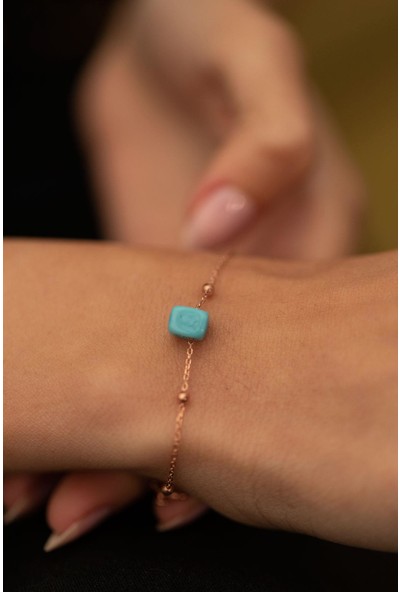 Mavi Boncuk Model Toplu Rose Kaplama Gümüş İtalyan Bileklik Mavi Boncuk Model Toplu Rose Kaplama Gümüş İtalyan Bileklik