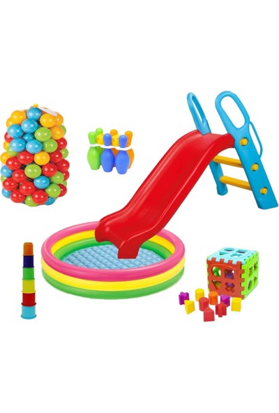 Pilsan Mega Kaydırak Havuz Bultak Bowling Mini Kule ve Top Set Pilsan Mega Kaydırak Havuz Bultak Bowling Mini Kule ve Top Set