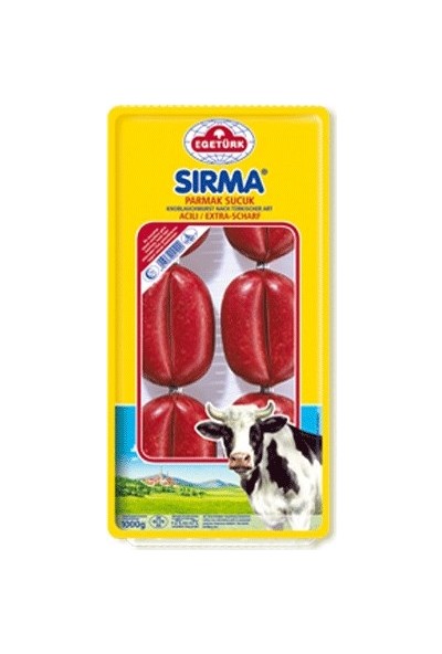 Egetürk Sırma 6 Adet Parmak Acılı Sucuk 1 kg Egetürk Sırma 6 Adet Parmak Acılı Sucuk 1 kg